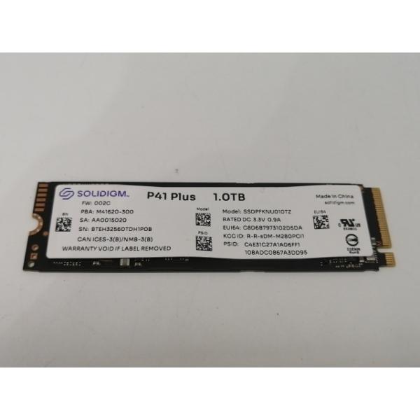 ■分類：SSD■ランク：中古■メーカー：各社■製造番号：BTEH32560TDH1POB■備考：※健康状態：正常97％、電源投入回数：1272回、使用時間：1859時間、総書込量：26780GB型番：Solidigm P41 Plus付属品...