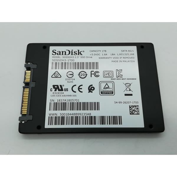 ■分類：SSD■ランク：中古■メーカー：各社2.5SSD■製造番号：1837A1805701■備考：SDSSDH3-1T00 付属品：本体のみ■保証期間：１週間■注意事項：お客様のモニター発色の具合によって、実際の商品と色合いが異なる場合が...