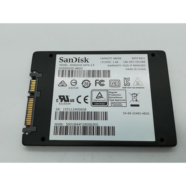 ■分類：SSD■ランク：中古■メーカー：各社2.5SSD■製造番号：155112400608■備考：SDSSDHII-480G 付属品：本体のみ■保証期間：１週間■注意事項：お客様のモニター発色の具合によって、実際の商品と色合いが異なる場合...