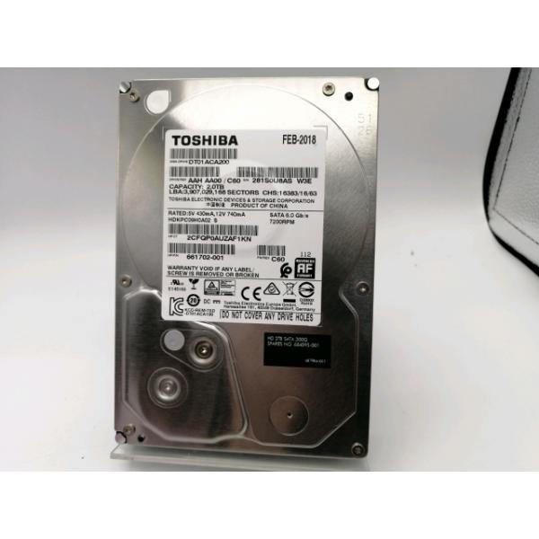■分類：3.5インチ 内蔵型SATA HDD■ランク：中古■メーカー：TOSHIBA■製造番号：281S0U8ASW3E■備考：付属品：本体のみ■保証期間：１週間■注意事項：お客様のモニター発色の具合によって、実際の商品と色合いが異なる場合...
