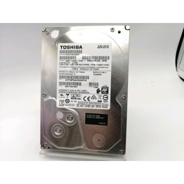 ■分類：3.5インチ 内蔵型SATA HDD■ランク：中古■メーカー：TOSHIBA■製造番号：68A3Z8EASW3E■備考：付属品：本体のみ■保証期間：１週間■注意事項：お客様のモニター発色の具合によって、実際の商品と色合いが異なる場合...