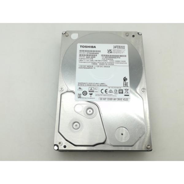 ■分類：3.5インチ 内蔵型SATA HDD■ランク：中古■メーカー：TOSHIBA■製造番号：22O3S6WSS7FH■備考：電源投入回数：10回/使用時間：11463時間(07月現在)付属品：本体のみ■保証期間：１週間■注意事項：お客様...