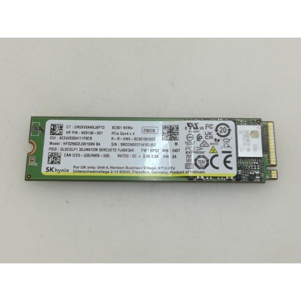 ■分類：SSD■ランク：中古■メーカー：各社■製造番号：2J5O■備考：SKhynix HFS256GEJ9X-10BN電源投入回数：63回/使用時間：9時間(05月時点)付属品：本体のみ■保証期間：１週間■注意事項：お客様のモニター発色の...
