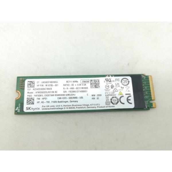 ■分類：SSD■ランク：中古■メーカー：各社■製造番号：8I51■備考：電源投入回数：59回/使用時間：5時間(5月時点)SKhynix　HFM256GD3JX013N BC付属品：本体のみ■保証期間：１週間■注意事項：お客様のモニター発色...