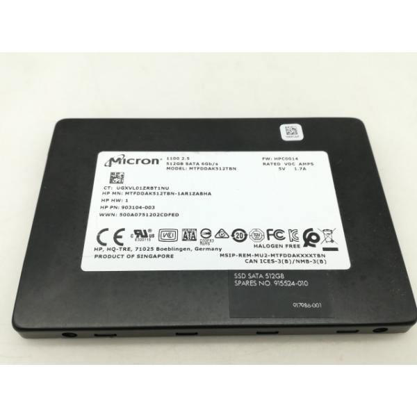 ■分類：SSD■ランク：中古■メーカー：Micron■製造番号：UGXVL01ZRBT1NU■備考：メーカー：Micron型番：MTFDDAK512TBN-1AR1ZABHA電源投入回数：206回/使用時間：26867時間(07月時点)付属...