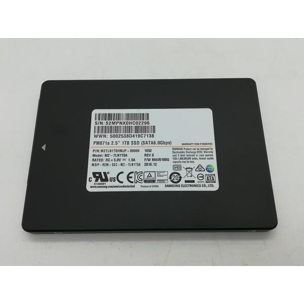 ■分類：SSD■ランク：中古■メーカー：各社2.5SSD■製造番号：S2MPNX0HC02296■備考：SAMSUNG MZ-7LN1T0A付属品：本体のみ■保証期間：１週間■注意事項：お客様のモニター発色の具合によって、実際の商品と色合い...