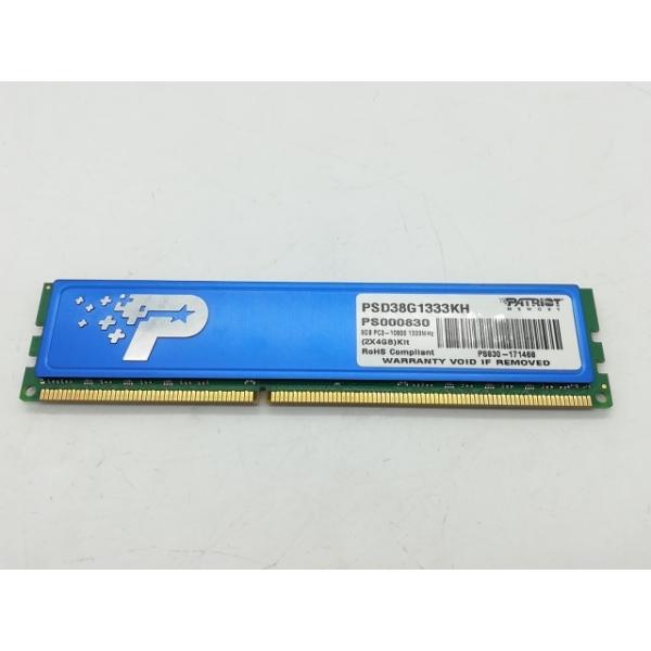 ■分類：メモリー■ランク：中古■メーカー：DDR3■製造番号：PAT 1468■備考：PATRIOT 付属品：本体のみ■保証期間：１週間■注意事項：お客様のモニター発色の具合によって、実際の商品と色合いが異なる場合があります。