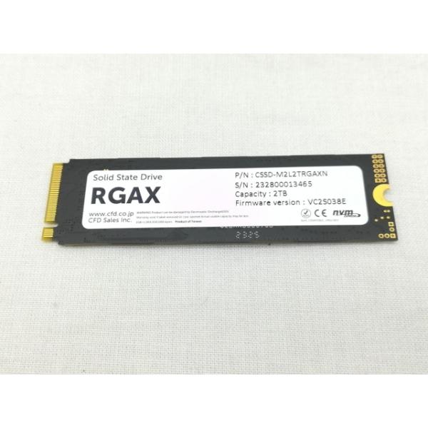 ■分類：SSD■ランク：中古■メーカー：各社■製造番号：232800013465■備考：メーカー：CFD 型番：RGAX CSSD-M2L2TRGAXN 付属品：本体のみ■保証期間：１週間■注意事項：お客様のモニター発色の具合によって、実際...