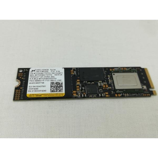 ■分類：SSD■ランク：中古■メーカー：各社■製造番号：2136333F4240■備考：メーカー：micron型番：MTFDKBA1T0FH-1BC1AABYY付属品：本体のみ■保証期間：１週間■注意事項：お客様のモニター発色の具合によって...