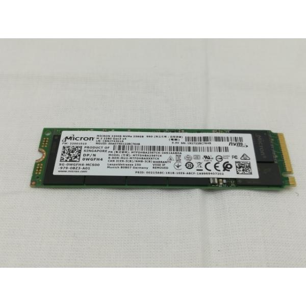 ■分類：SSD■ランク：中古■メーカー：各社■製造番号：1927228C764B■備考：型番：MTFDHBA256メーカー：Micron付属品：本体のみ■保証期間：１週間■注意事項：お客様のモニター発色の具合によって、実際の商品と色合いが異...