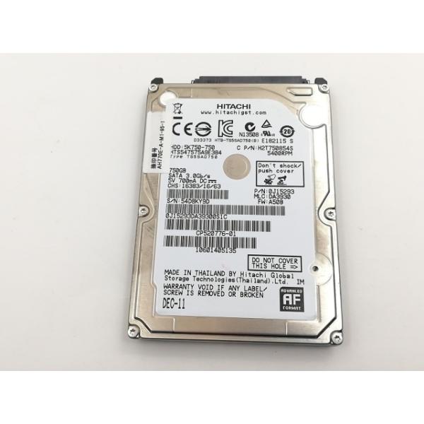 ■分類：2.5インチ 内蔵型SATA HDD■ランク：中古■メーカー：HITACHI■製造番号：0J15293DA39300S1C■保証期間：１週間■注意事項：お客様のモニター発色の具合によって、実際の商品と色合いが異なる場合があります。