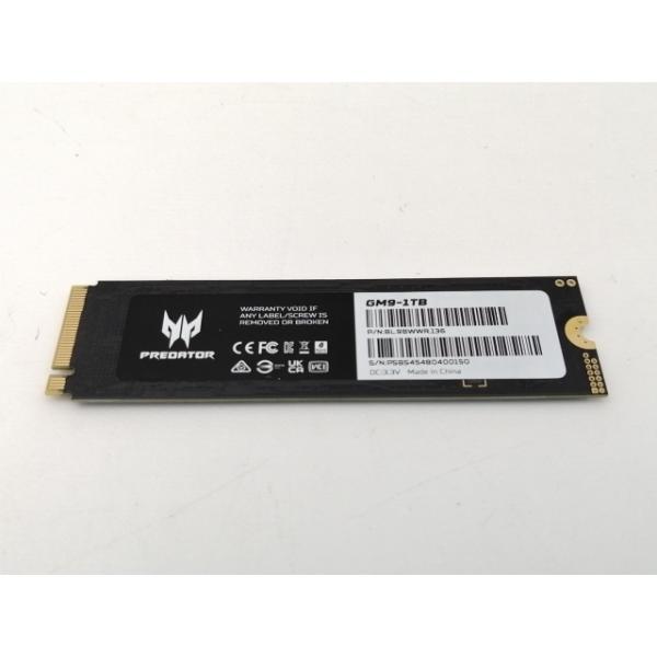 ■分類：SSD■ランク：中古■メーカー：各社■製造番号：PSBS45480400150■備考：総書き込み量：約1TBAcer PredatorGM9-1TB 付属品：箱、印刷物、ネジ、サーマルパッド■保証期間：１週間■注意事項：お客様のモニ...