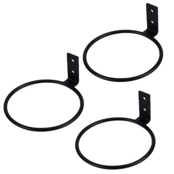 ・素材：鉄・サイズ：直径約21*高さ6cm・重量：約170g/個・カラー： ブラック・パッケージ内容：フラワーハンガー*3、ネジ*6・シンプルなデザイン-これらの鉄製プランターフックは、花や植物を飾るのに最適です。シンプルなデザインなので、...