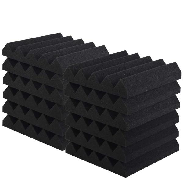 ・素材：ウレタンフォーム・サイズ：縦25*横25*厚さ5cm・カラー：ブラック・パッケージ内容：吸音材*12