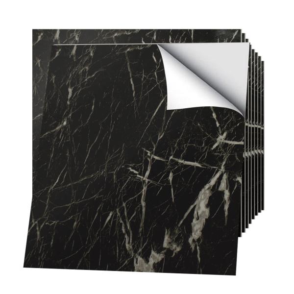 ・素材：PVC・サイズ：縦約30*横約30*厚さ0.1cm・重量：約40g・柄：A/B・カラー：ブラック/ホワイト・パッケージ内容：フロアタイル*10・シート面は、PVC（SPC）素材ならではの多機能フロアタイルです。抜群の耐摩耗性で、長く...