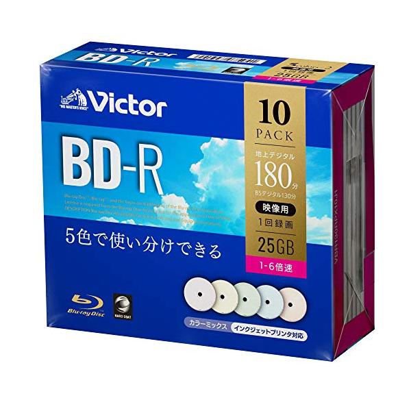 品種:録画用 BD-R25GB1回録画用録画時間:地デジ 180分 / BSデジタル130分盤面印刷:○カラーMIX / 範囲:22mm-118mmワイド倍速:1-6倍速、ケース:5mmスリムケース、入り数:10枚