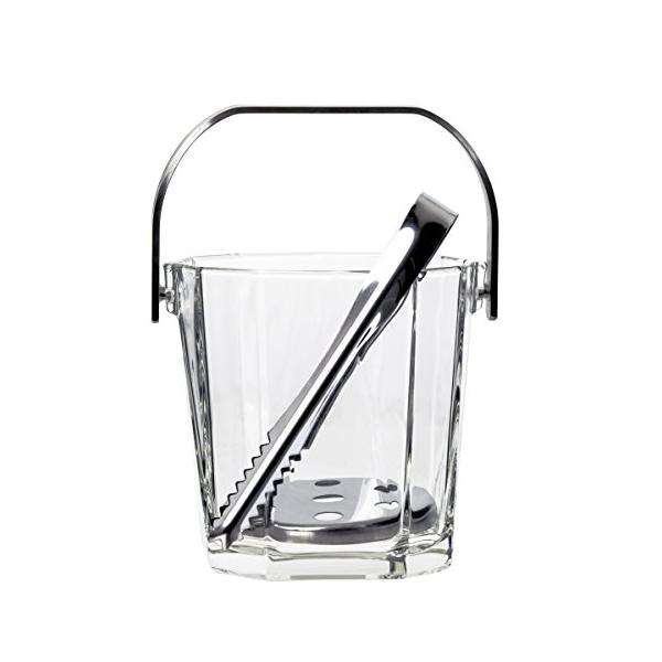 本体サイズ:最大径128mm口径122mm×高さ120mm本体重量:約625g素材・材質:本体=ソーダガラス/吊り手・水切り・トング=ステンレス生産国:日本満水容量:約900mlセット内容:アイスペール本体、吊り手、水切り、トング
