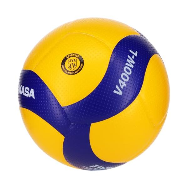 日本バレーボール協会検定球軽量4号小学生用直径：約20cm 貼りボール素材：人工皮革鮮やかで深みのある黄色と青色を使用