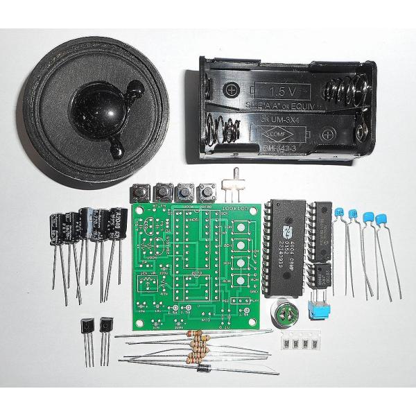 ■音声合成IC　ISD4004-08の特徴EEPROM内臓でバックアップ用電源が不要、音声データは100年の保存を保証。音声データをアナログデータとして直接保存するため音質が良い。録音用のマイク入力端子を搭載,録音繰り返し回数は10万回まで...