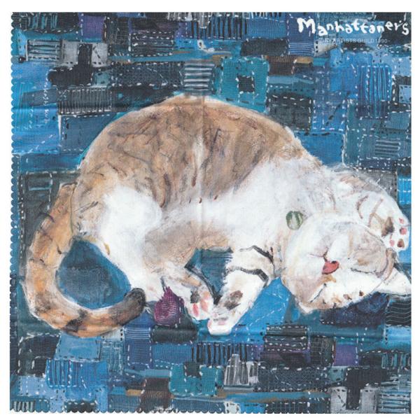 【お願い】 写真は、ご覧になっている媒体などによって違いがあるため、 どうしても実際の色は、若干違う可能性が非常に多いので、ご了承願います。■「ミケちゃんと藍染め刺し子」編物タイプ●プリント柄●高機能●日本製（最高級クロス）布サイズ：18....