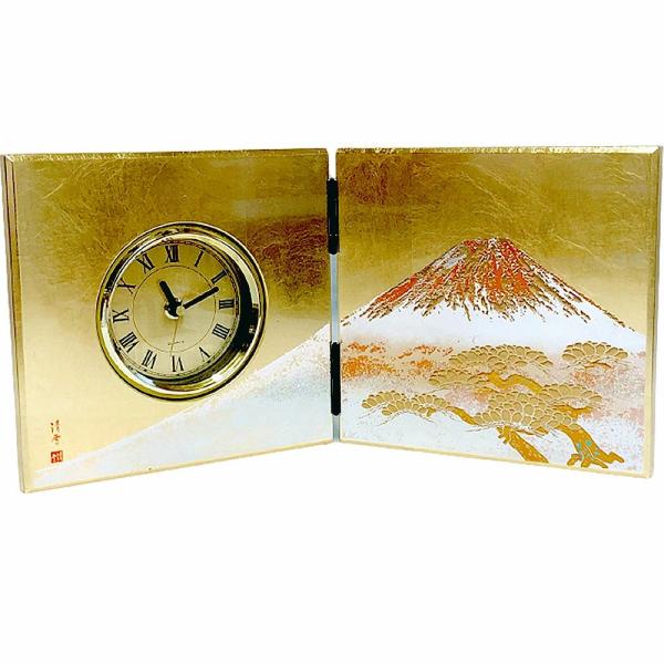 実用的で日本的な和柄インテリア時計白富士を金屏風に描いた雅やかな時計縁起の良い白富士時計を飾れば、招福開運、金運向上、家内安全、運気が上がります雪化粧した富士山はその美しさから人々に癒しを与え心を和ませます富士山を見ると皆が優雅で幸せな気分...