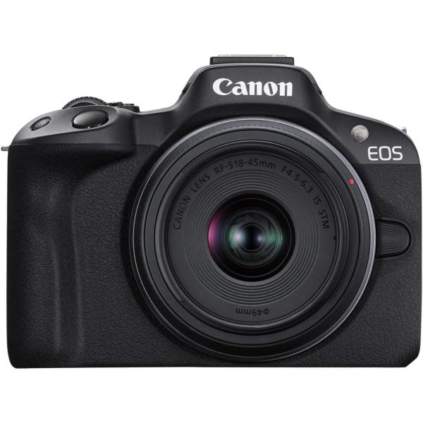 Canon キヤノン ミラーレス一眼カメラ EOS R50 RF-S18-45 IS STM レンズキット ブラック 新品＜セットレンズ＞・RF-S18-45mm F4.5-6.3 IS STM (35mm換算 29-72mm / フィルタ...