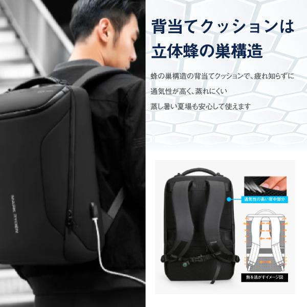 リュック バッグ ブラック 防水 撥水 高機能性バッグ USB充電可能 メンズ レディース 多機能 多収納 軽 送料無料 あすつく UB ...