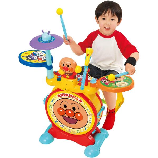 たたいてひいて、曲に合わせて楽しくライブ!3つの楽器が1つでできちゃう、電子ドラム&amp;キーボード。18個の機能ボタンで音遊びが楽しめる!ワンキープレイ、伴奏練習、エコー、録音・再生、メロディ再生、リズム、ドラム、キーボード、マイク、音...