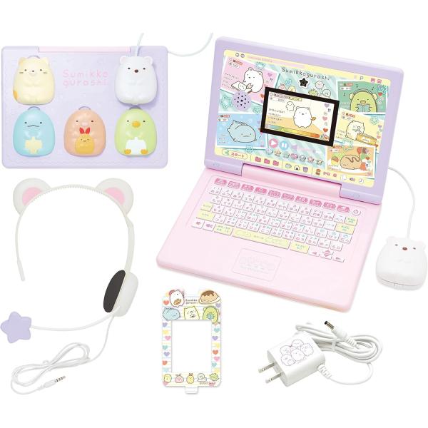 すみっコぐらしの子ども用パソコン玩具です。しろくまマイク付きヘッドセットが付属されて遊びもお勉強もいっぱいで、すみっコたちと楽しくパソコン操作を覚えられます。すみっコぐらしphone(別売り)と連動して遊ぶこともできます。 使用電池：なし、...