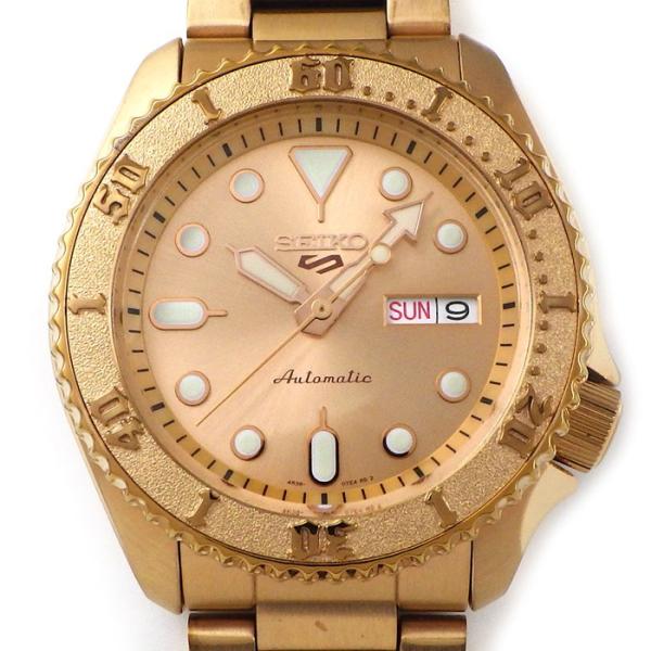 ■商品番号289705■ブランド名セイコー SEIKO■商品名セイコー SEIKO 腕時計 セイコー5 SRPE72K1 シャンパンゴールド文字盤 デイト 夜光針/インデックス 裏スケ 回転ベゼル SS 自動巻き [箱・保付き] [中古]■...
