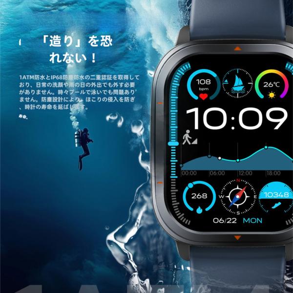 【GPT質問応答 | AIダイヤル | GPS多衛星定位 | 四モード強光懐中電灯 |軍用規格 品質保証 2.01インチ大画面】通話機能付き LINE Gmail SOS機能 長時間稼働 | 1ATM+IP68防水 | おしゃれ 文字盤自由...