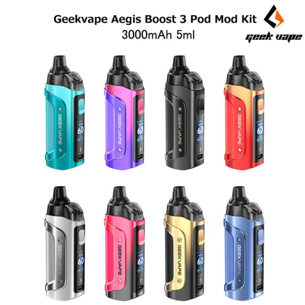 Geekvape Aegis Boost3 Pod Mod Kit 3000mAh 60w 5ml 防水 防塵 耐衝撃 電子タバコ VAPE Boostギークベイプ イージス ブースト スリー スターターキットアウトドアVAPE IP68 ...