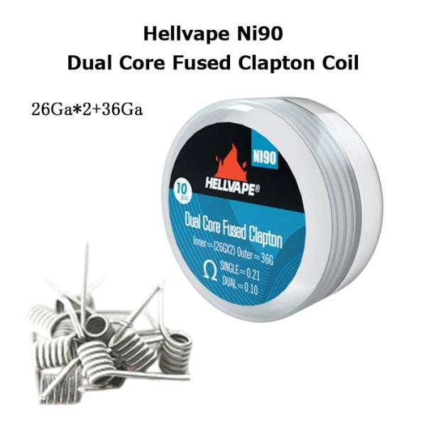 Hellvape Ni90 Dual Core Fused Clapton Coil 26Ga*2+36Gaヘルベイプ プリビルドコイル クラプトン Ni 90 10個入 電子タバコ VAPEHellvape Ni90 Dual Core ...