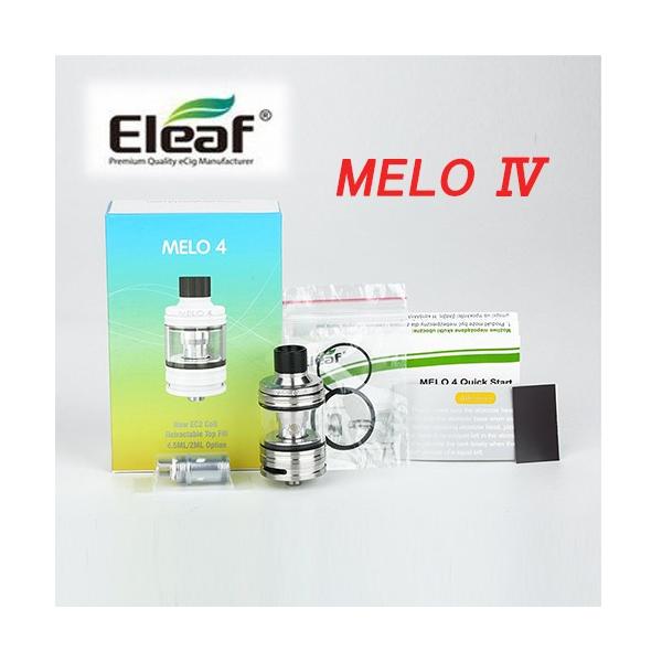 ●商品名：Eleaf MELO4 D25 アトマイザー ( イーリーフ メロ 4 )・メーカー：Eleaf社・容量：4.5ml ・全長: 52.5mm、直径: 25.0mm・抵抗値：0.3Ω(0.5Ωコイル付)・カラー：シルバー、ブラック※...