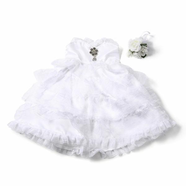 とっても可愛いぬいぐるみ用ウェディングドレス☆ 大好きなぬいぐるみを可愛く結婚式仕様にしましょう♪ ウェディングドール、ウェルカムドールに着せるのはいかが？？ こちらは全て当店オリジナルデザインとなっており、全て一点一点丁寧に手作りしていま...