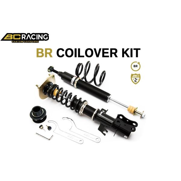 ●BC Racing BR Coilover Kitはストリートとスポーツ走行を両立して使用可能とするマルチモデル車高調整コイルオーバーキット。　ブラケット調整機能を採用することにより、ローダウン時におこりがちなストローク不足を解消し単筒式...