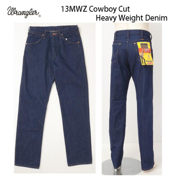 Wrangler13MWZ REGULAR STRAIGHTHeavy Weiht Denim COTTON 100%300）ワンウォッシュ 14oz Denim 綿100％中国製サイズ＝27.28〜34.36インチ　股下の長さL32（81...