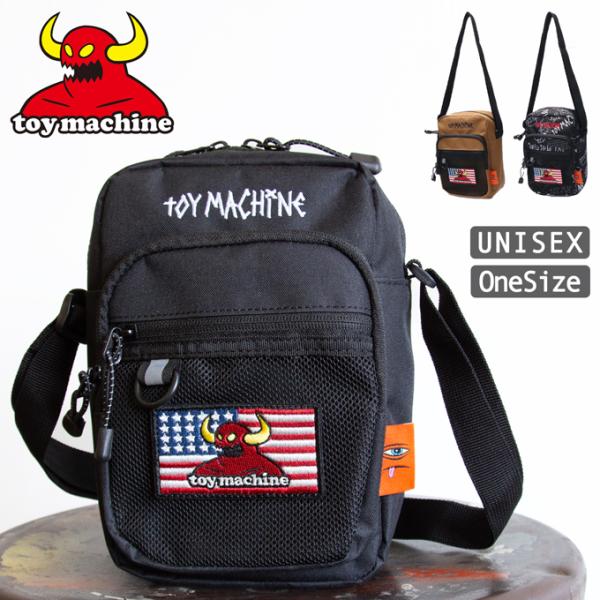 スマホや財布などの普段使うアイテムを持ち歩くのにちょうど良いサイズのショルダーバッグトイマらしいデザインが施されたファン注目のアイテム。ユニセックスでご使用可能でバッグインバック的な使い方もおすすめです。toy machine トイマシーン...