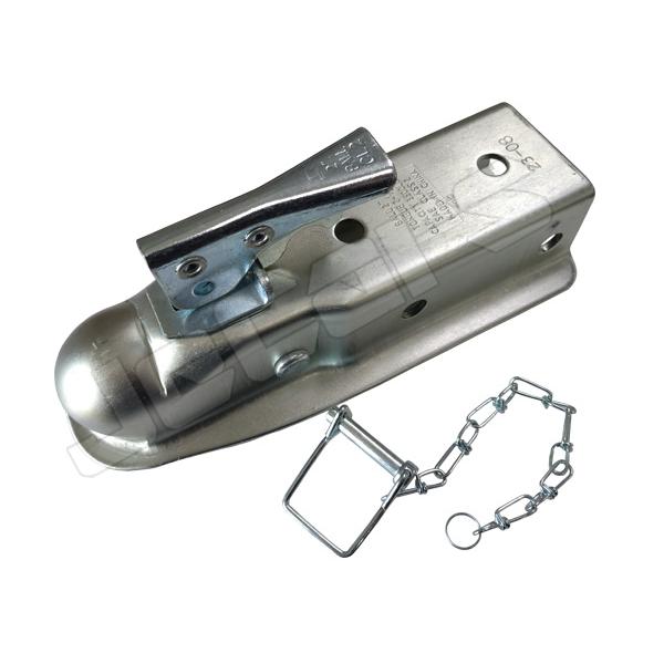 ２インチヒッチボール対応２.５インチ(約63.5mm)角フレーム用トレーラー ボールカプラーヒッチカプラー２.５インチ(約63.5mm)の角フレーム用トレーラーと車体を連結するボールカプラーです。日本国内で一般的に流通している２インチヒッチ...