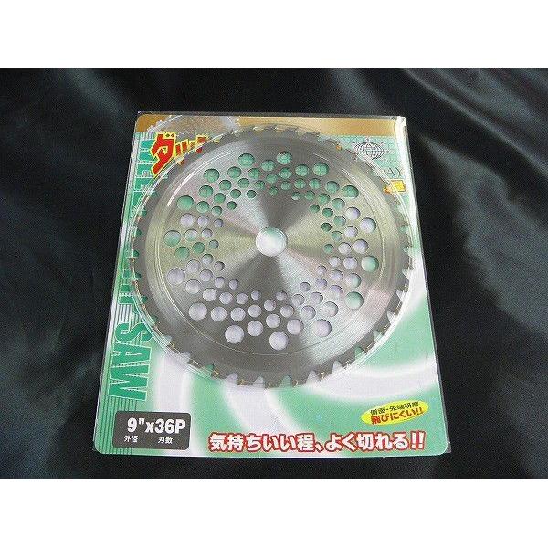 草刈機替え刃　36P　超軽量５０枚セット草刈機用の替え刃です。外径9インチ　刃数36　センター穴：約25ミリ・超軽量ハイメッシュタイプ　・硬質素材採用で耐久性抜群・斜め埋め込みでチップが飛びにくい　・ハイテク四面交互研磨※こちらの商品は５０...