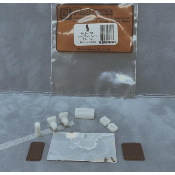 材質：ポリスチレン樹脂カラー：マルチ（白色・グレー・ベージュのケースがあります）スケール：1/100＊画像のようなバスルームのセットです。