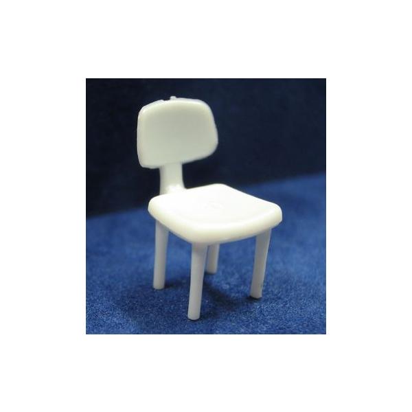 材質：スチレン樹脂カラー：ホワイト サイズ（高さ×幅）mm：16.7 x 9.1スケール：1/48 ＊脚部がグレー色もあります。