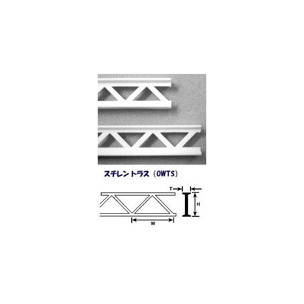 材質：スチレン樹脂カラー：ホワイト【サイズ】(高さH×間隔W)mm：4.8×6.4mm厚みT：2.4mm長さ：150mmの２本入りです。＊このワーレントラス（OWTS）は垂直材がなく　斜材の向きを交互にしたトラスです