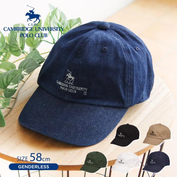 ■CAMBRIDGE UNIVERSITY POLO CLUB■フロントに施されたブランド刺繍が上品な、大人のベースボールキャップ。[カラー]：BLACK(ブラック)|BEIGE(ベージュ)|GREEN(グリーン)|WHITE(ホワイト)|...