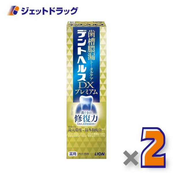 【医薬部外品】デントヘルス薬用ハミガキ DXプレミアム 90g ×2個〔歯槽膿漏・歯肉炎〕