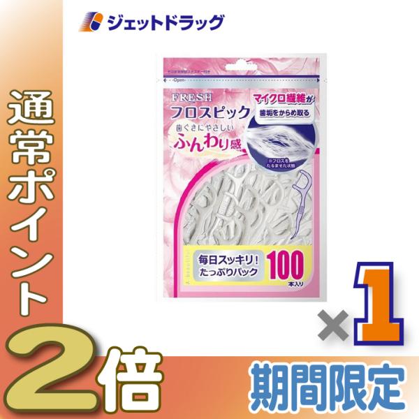 デンタルプロ フレッシュ フロスピック 100本入 ×1個〔デンタルフロス〕