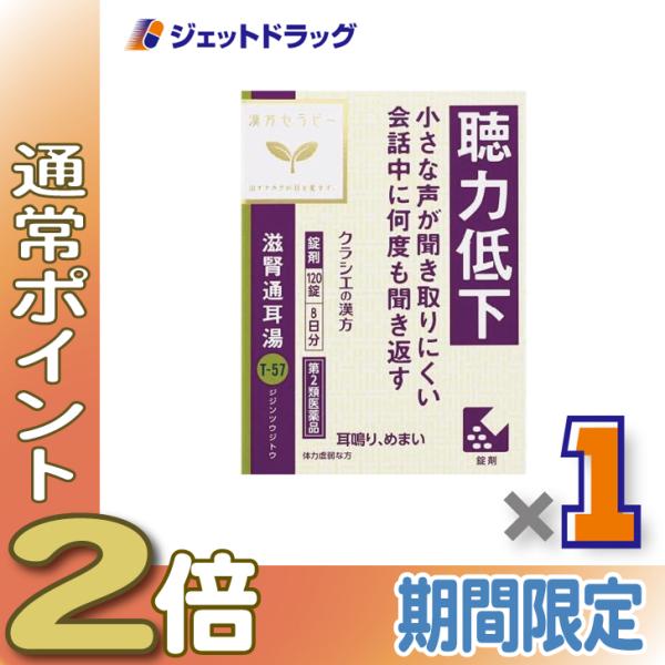 【第2類医薬品】滋腎通耳湯エキス錠クラシエ 120錠 ×1個〔漢方 じじんつうじとう〕