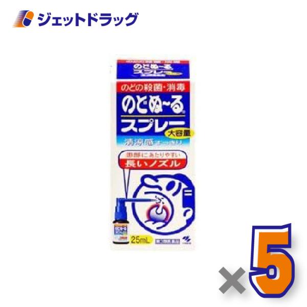 【第3類医薬品】のどぬ〜るスプレーB 25mL ×5個〔殺菌・消毒〕
