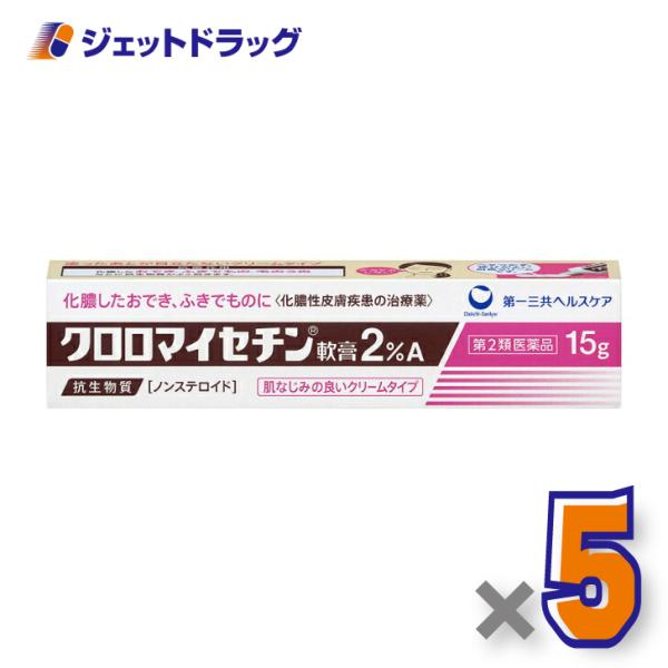 【第2類医薬品】クロロマイセチン軟膏2%A 15g ×5個 (608697)