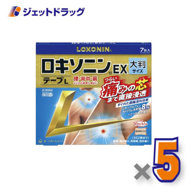 【第2類医薬品】ロキソニンEXテープL 7枚 ×5個 ※セルフメディケーション税制対象〔腰痛・肩の痛み〕